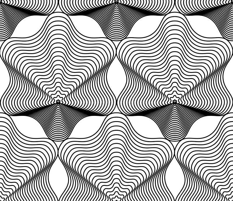 Ornate Vector Monochrome Abstract Background with Black Lines. S Stock ...