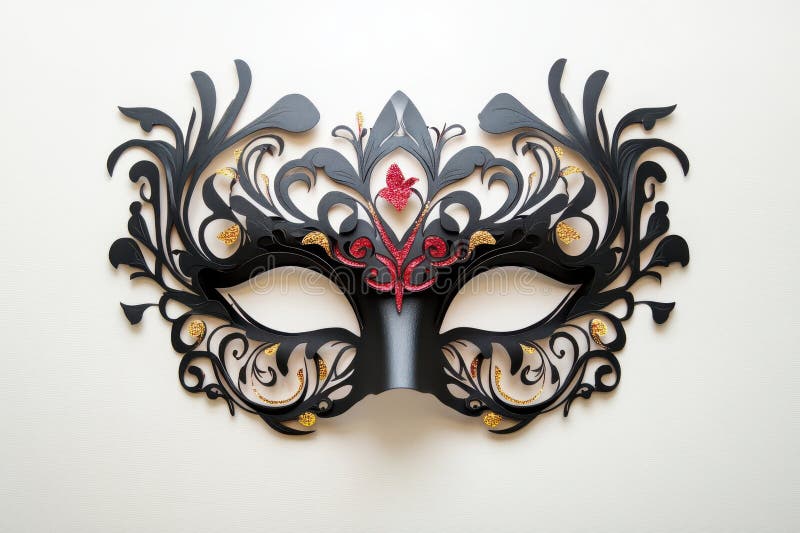 Ornate Venetian Carnival Mask Isolated on White Background Stock ...