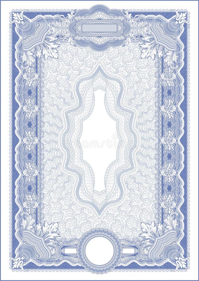 Ornate Vertical Certificate Blank, Single Stamp Green Stock ... Ornate Vertical Certificate Blank, Single Stamp Green Stock ...