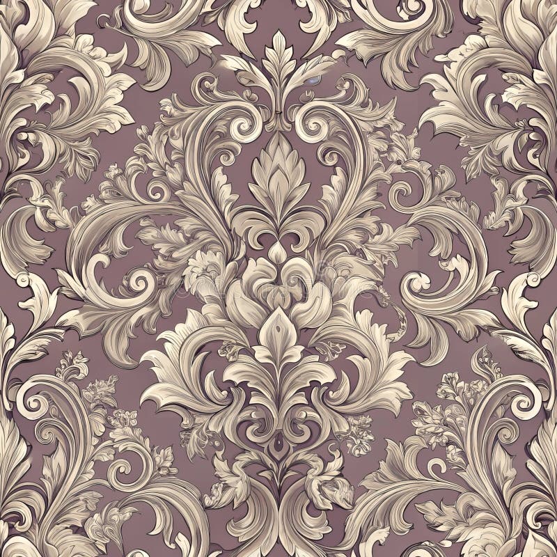 Ornate Victorian Floral Pattern with Intricate Baroque Design Details ...