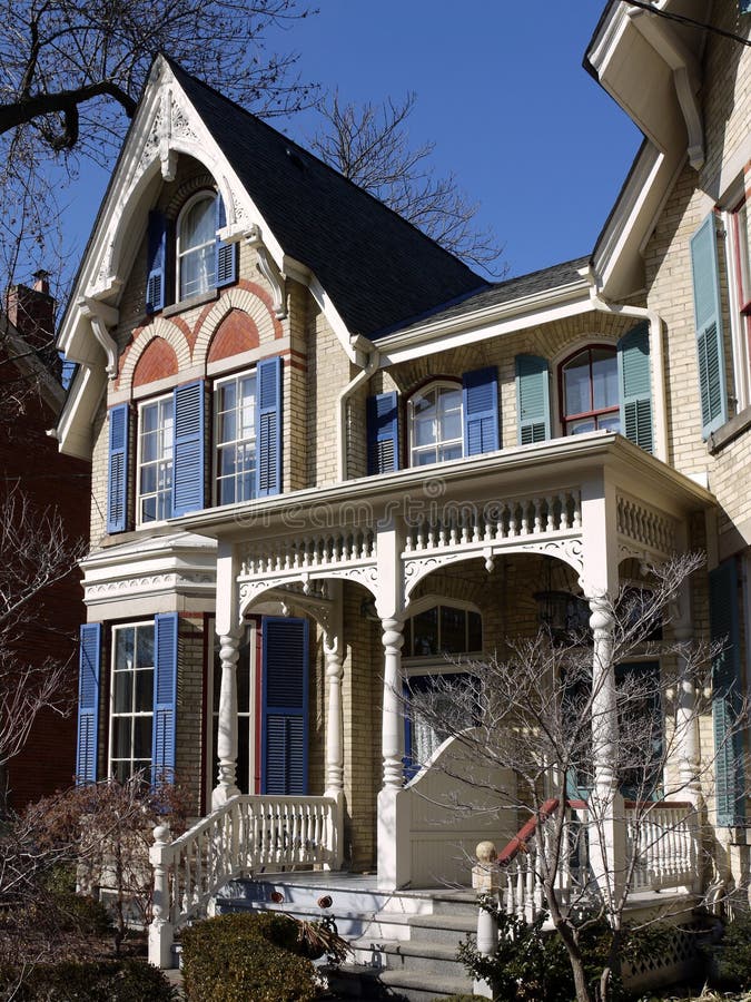 Ornate Victorian House stock photo. Image of blue, steps - 13120280