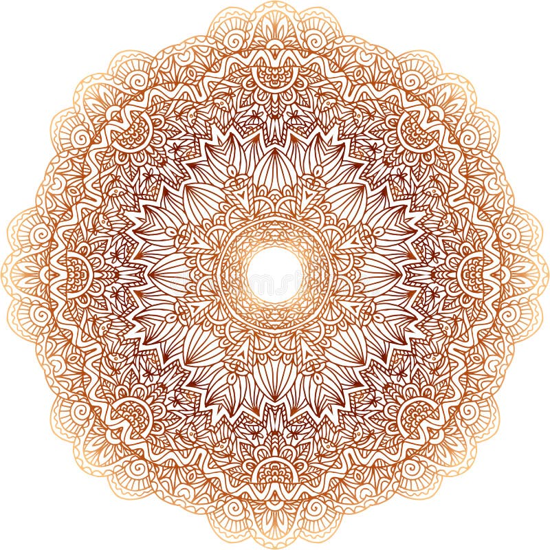 Ornate Vintage Beige Vector Doodle Circle Pattern Stock Vector ...