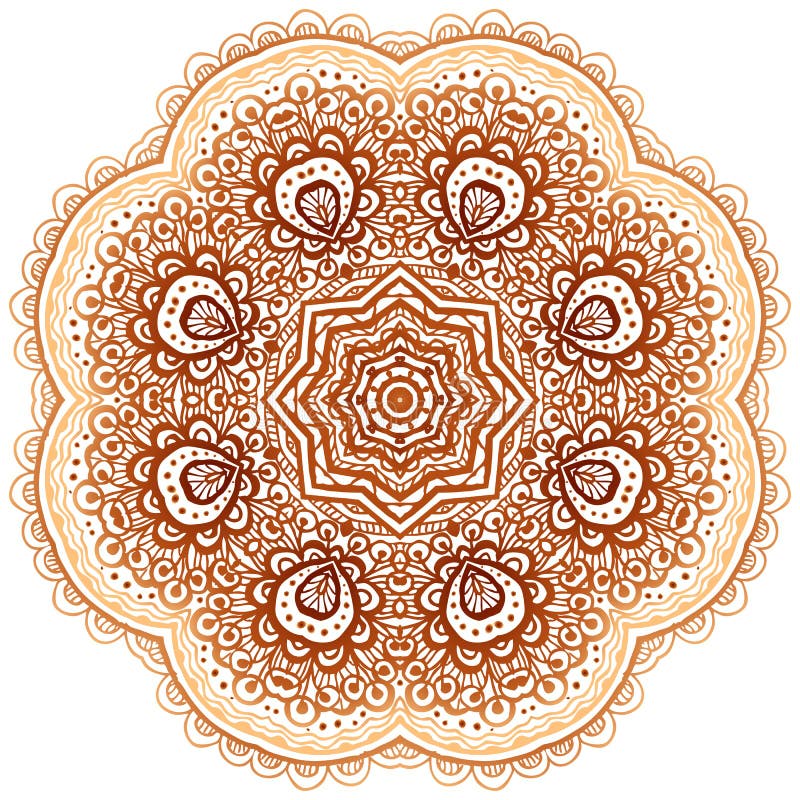 Ornate Vintage Beige Vector Doodle Circle Pattern Stock Vector ...