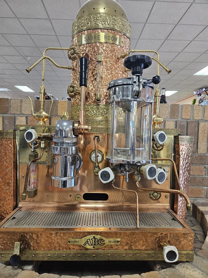 Vintage cappuccino machine stock image. Image of machine - 295899893