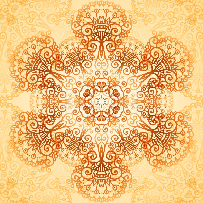 Ornate Vintage Circle Pattern in Mehndi Style Stock Vector ...
