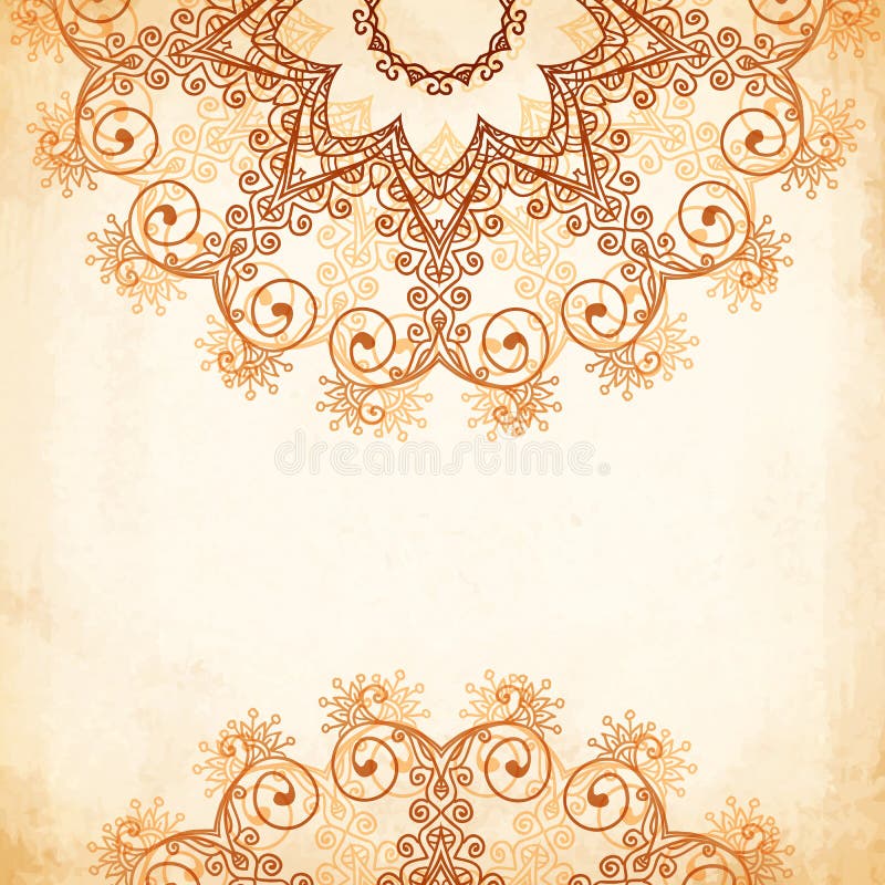 Ornate Vintage Circle Pattern in Mehndi Style Stock Vector ...