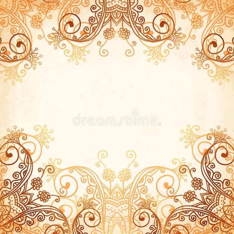 Ornate Vintage Circle Pattern in Mehndi Style Stock Vector ...