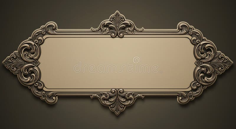 Ornate Vintage Frame with an Elongated Rectangular Shape and Intricate ...