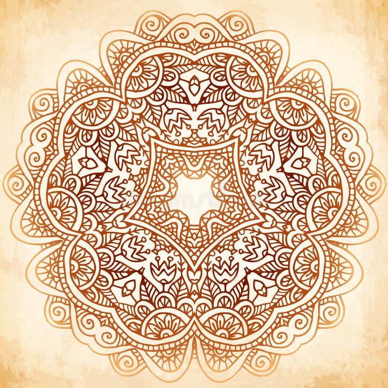 Ornate Vintage Vector Background in Mehndi Style Stock Illustration ...