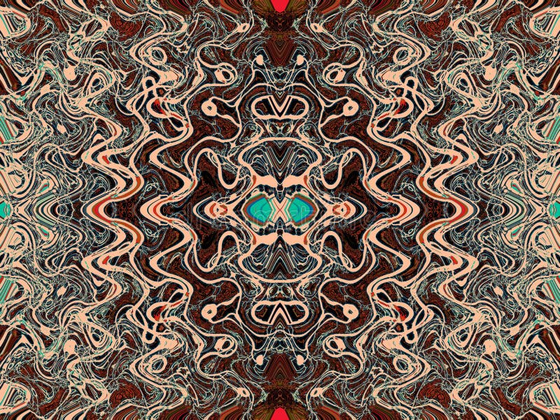 Ornate Wavy Abstract Seamless Pattern with Vintage Effect. Stock Image ...