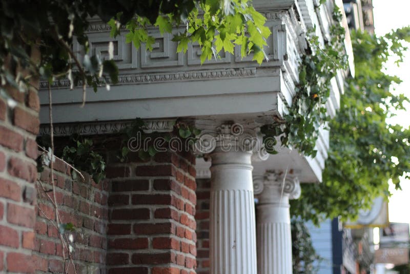 Ornate White Architectural Columns with Ivy Stock Photo - Image of ...