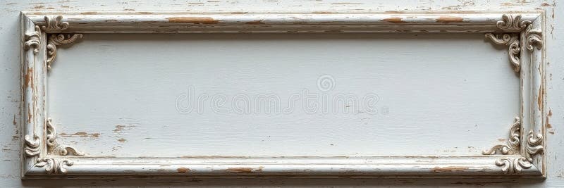 Ornate White Rectangle Frame, Distressed Wood Grain , Frame, Kraft ...