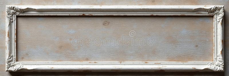 Ornate White Rectangle Frame, Distressed Wood Grain , Texture, Kraft ...