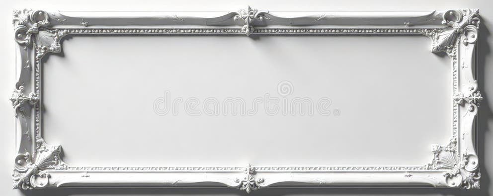 Ornate White Rectangle Frame, Textured Surface, Pattern, Antique, Worn ...