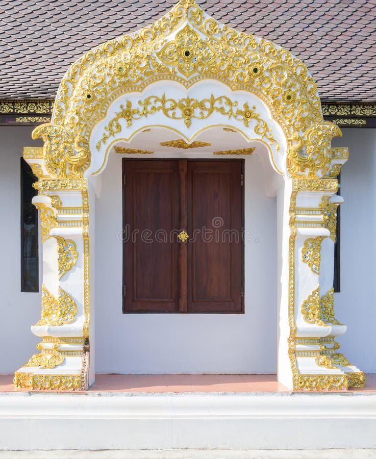 Ornate Window in Buddhist Temple Stock Photo - Image of stone, buddhism ...