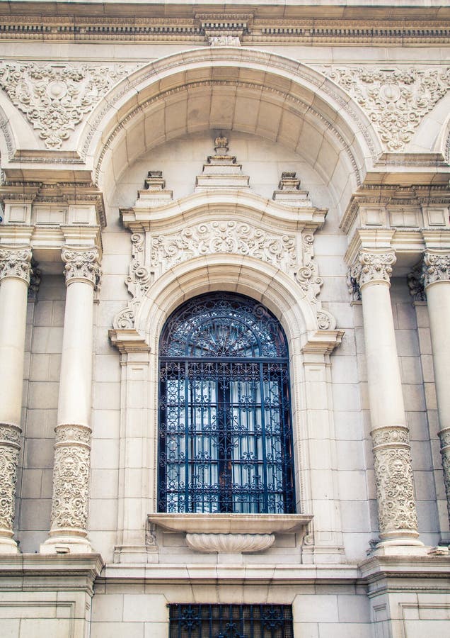 Ornate window in Lima Peru stock photo. Image of beautiful - 111280612