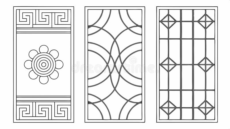 Ornate Window Panels, Architectural Detail Design Vector Design ...