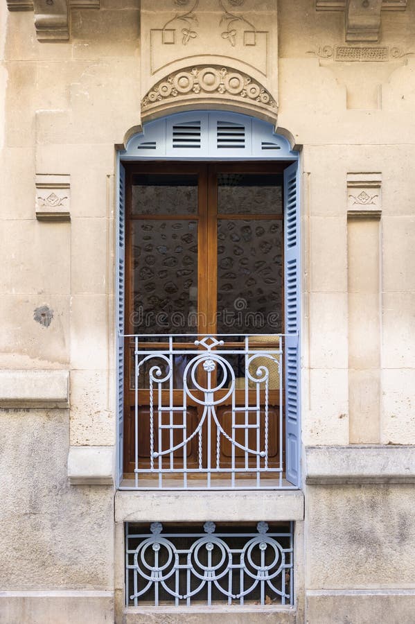 Ornate Window with Shutters and Iron Railing Stock Photo - Image of ...