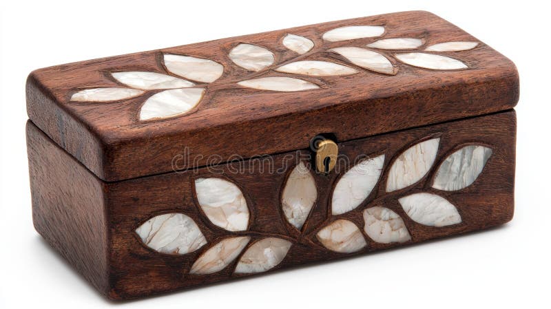 Ornate Wooden Box with Mother-of-pearl Inlay Stock Illustration ...