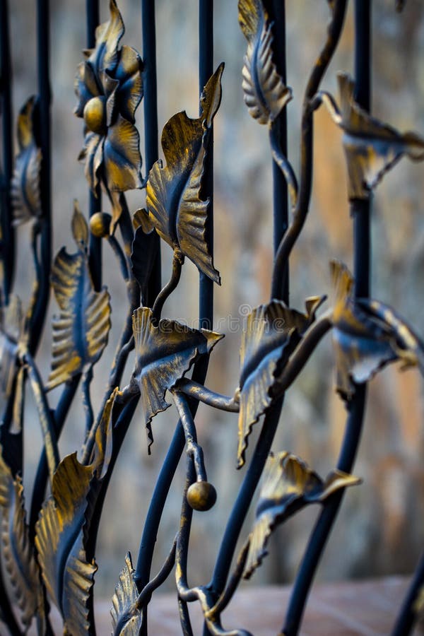 Ornate Wrought-iron Elements of Metal Gate Decoration Stock Image ...