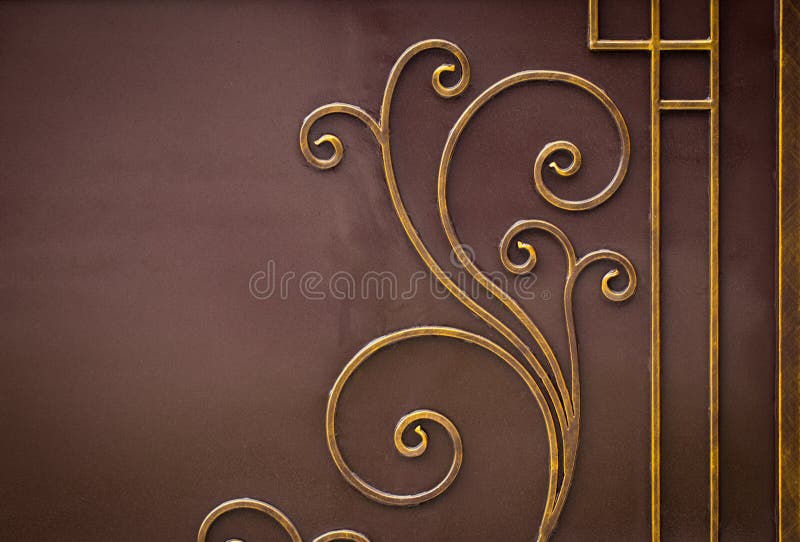 Ornate Wrought-iron Elements of Metal Gate Decoration Stock Photo ...