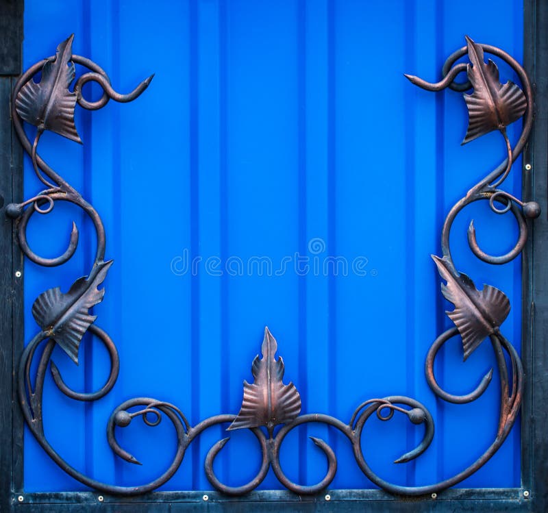 Ornate Wrought-iron Elements of Metal Gate Decoration Stock Photo ...