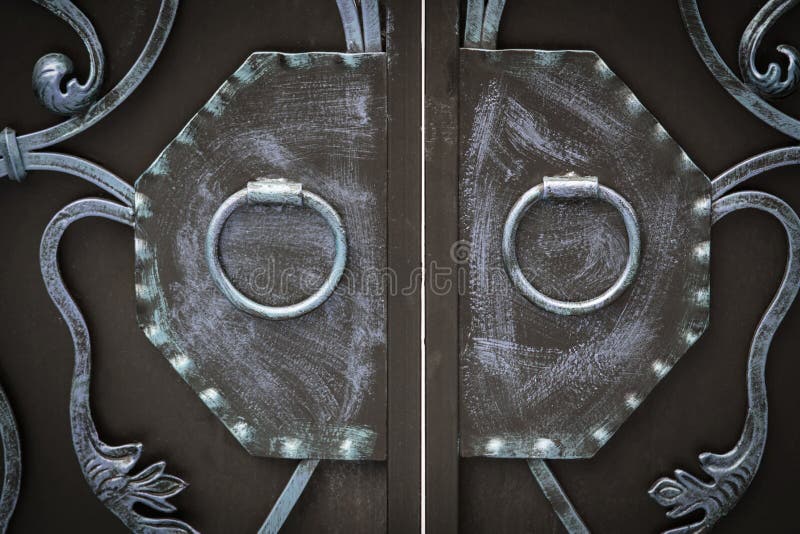 Ornate Wrought-iron Elements of Metal Gate Decoration Stock Photo ...