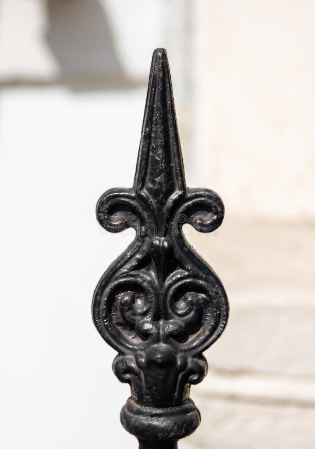 Ornate Wrought Iron Fence Finial Close-Up Stock Photo - Image of ornate ...