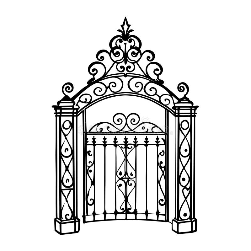 Ornate Wrought Iron Gate Design with Intricate Patterns and Elegant ...