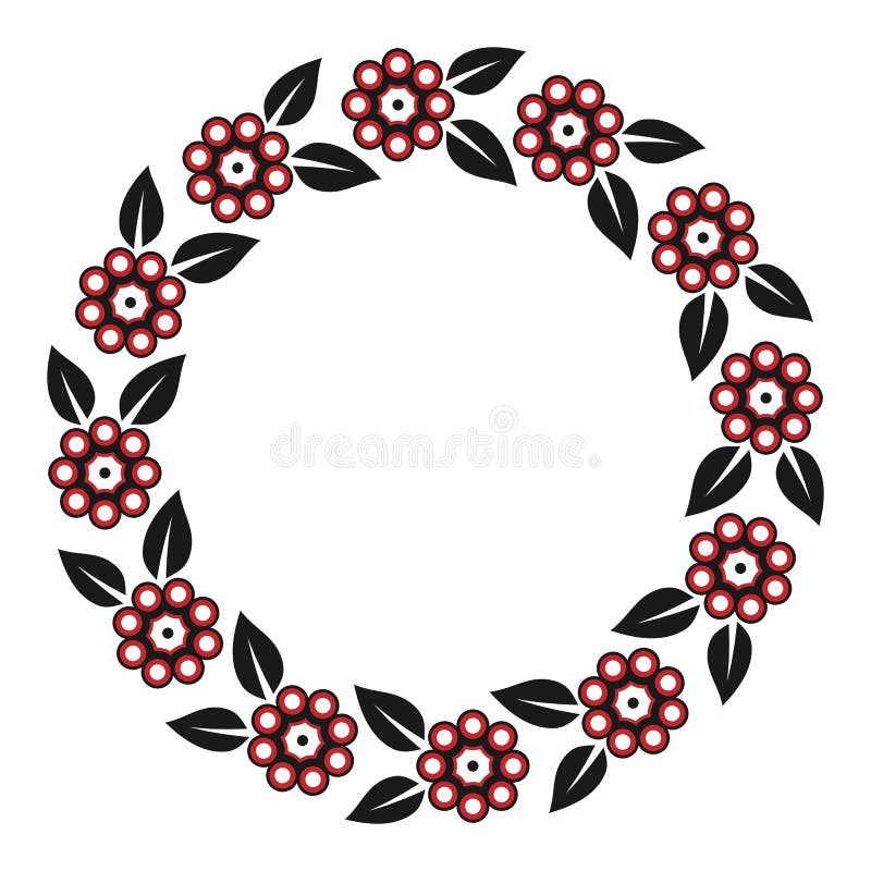 Ornement floral rond illustration de vecteur. Illustration du guirlande ...