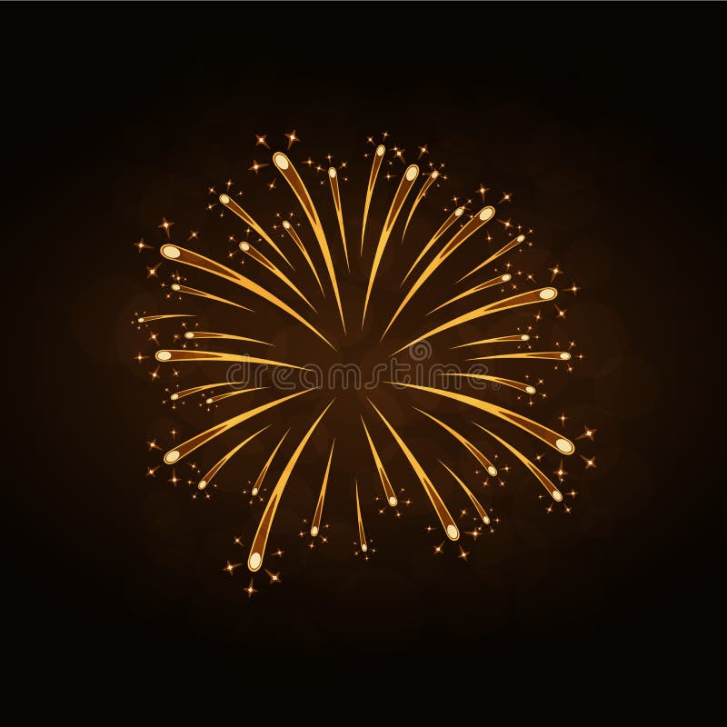 Oro Del Fuoco D'artificio Isolato Illustrazione Vettoriale ...