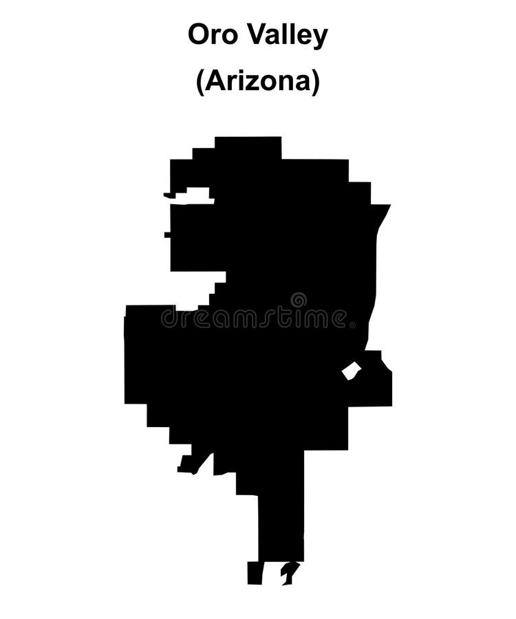 Oro Valley outline map stock vector. Illustration of arizona - 357150486