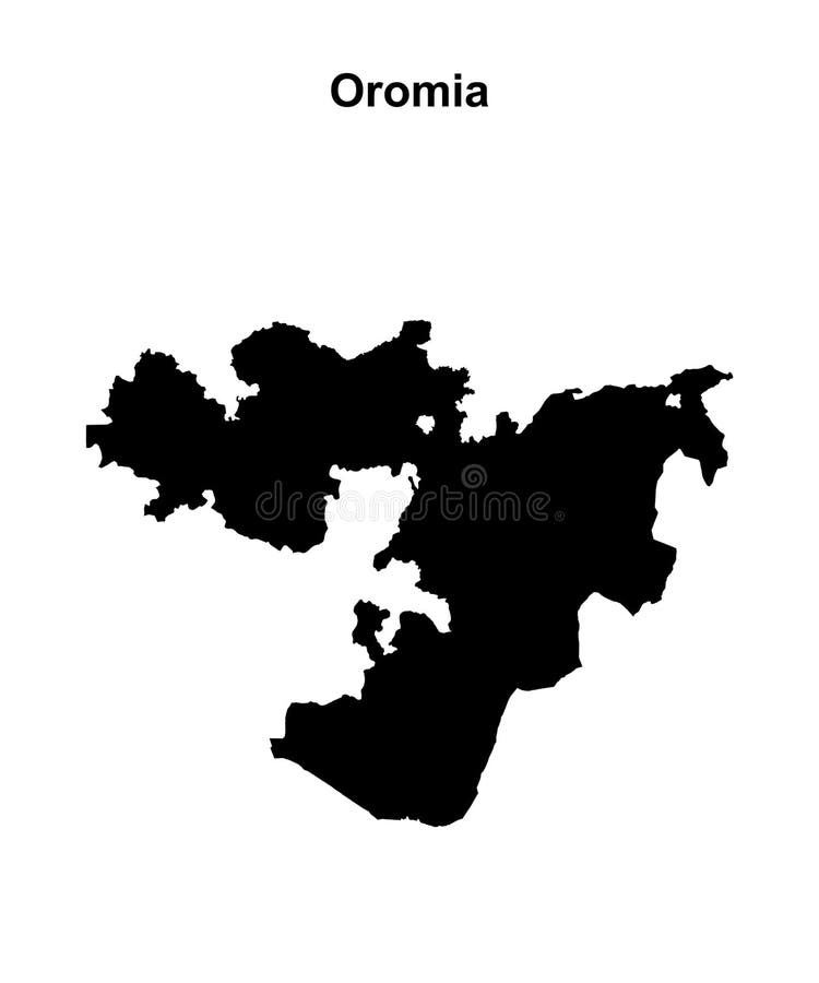 Oromia outline map stock vector. Illustration of empty - 360428132