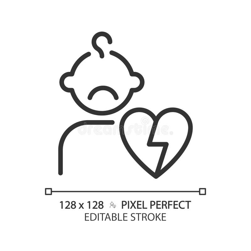 Orphan Pixel Perfect Linear Icon Stock Vector - Illustration of ...