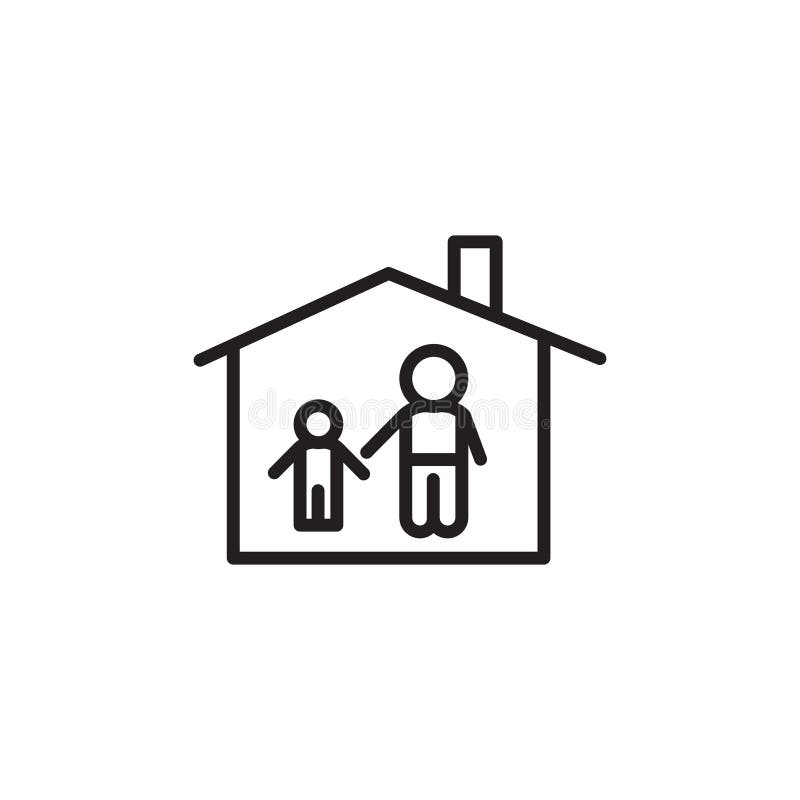 Orphanage House Icon Outline Vector for Web Ui Stock Vector ...
