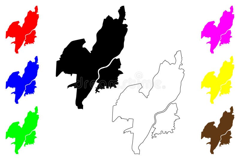 Orsha City (Republic of Belarus) Map Vector Illustration, Stock Vector ...