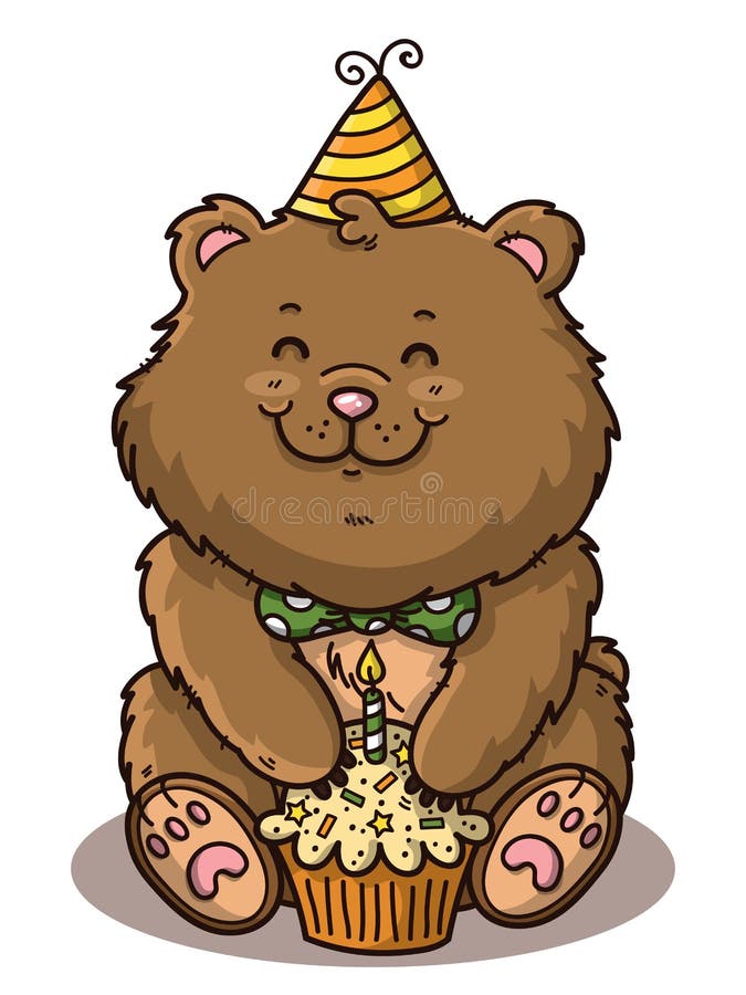 Orso felice illustrazione vettoriale. Illustrazione di adorabile - 47805228