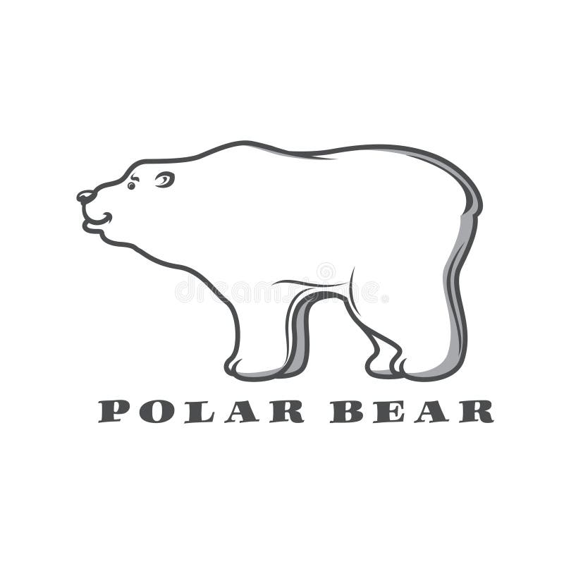 Orso Polare Bianco Per Progettazione Di Logo Illustrazione Vettoriale ...