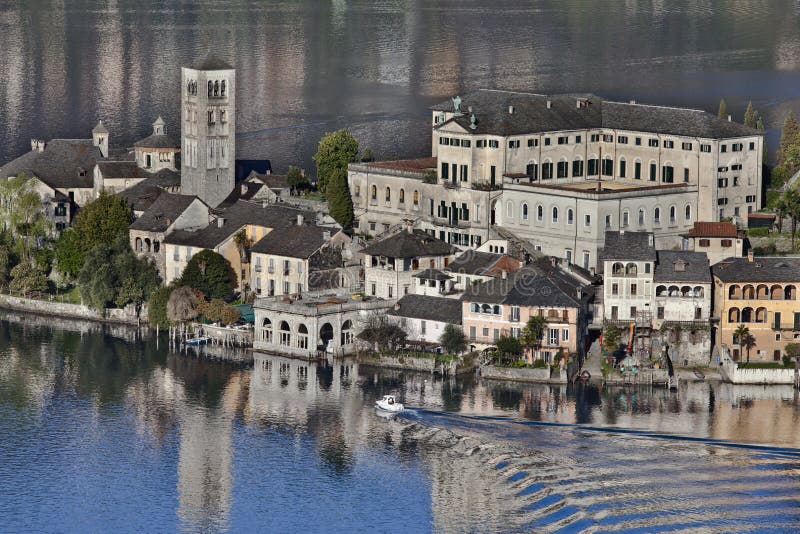 Orta lake stock image. Image of lago, boat, orta, italy - 20112765