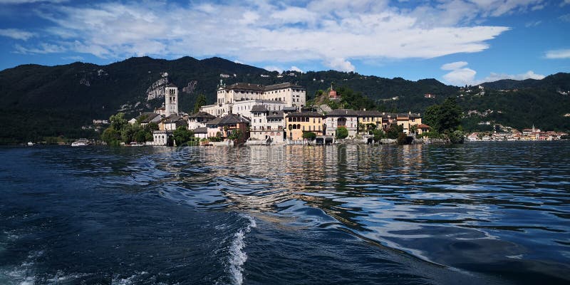 Orta Lake stock photo. Image of boat, orta, lake, summer - 120779888