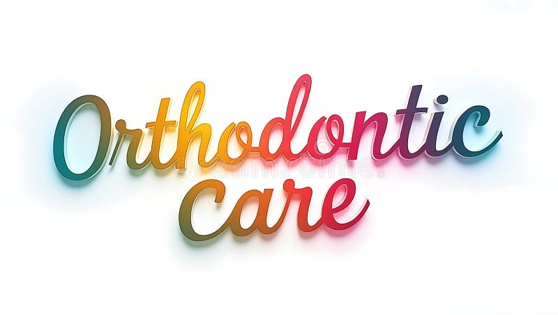 Orthodontic Care Lettering Design with Colorful Gradient and Shadow ...