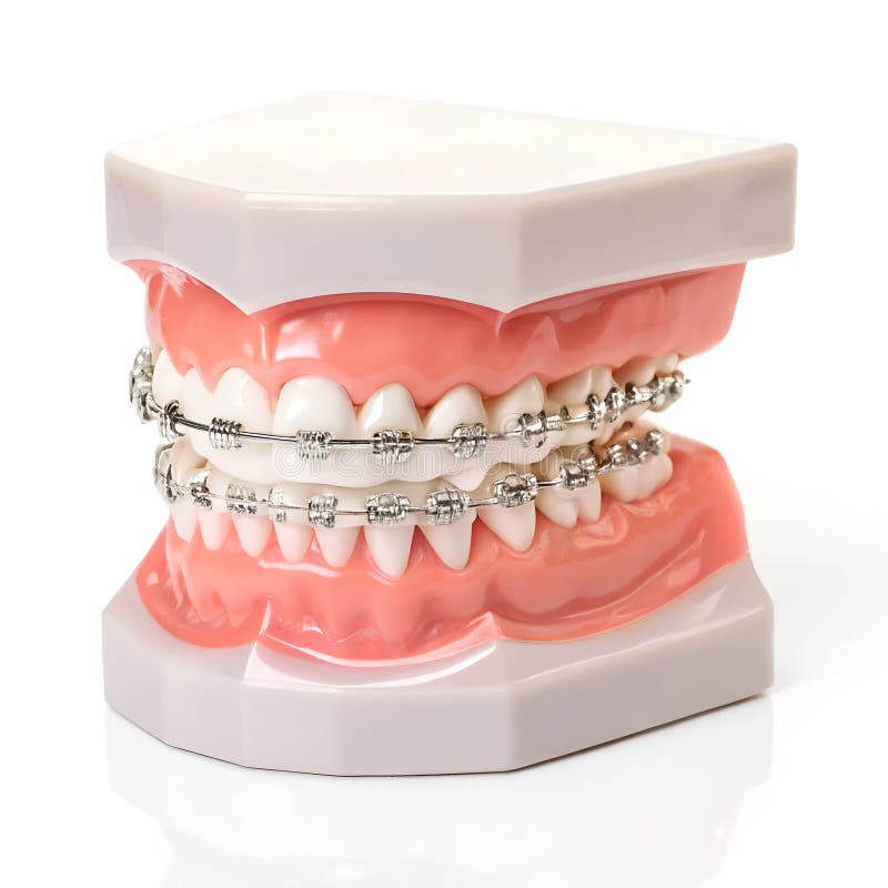 Orthodontic Model with Teeth Isolated on White Background Stock ...