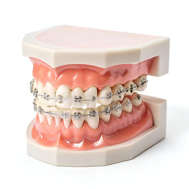 Orthodontic Model with Teeth Isolated on White Background Stock ...