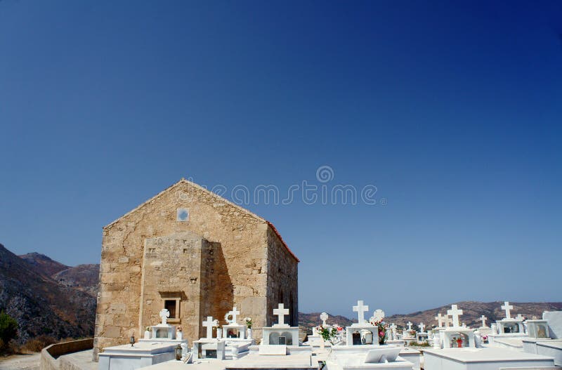 Orthodox Cemetery and the Chapel Stock Photo - Image of island, edge ...