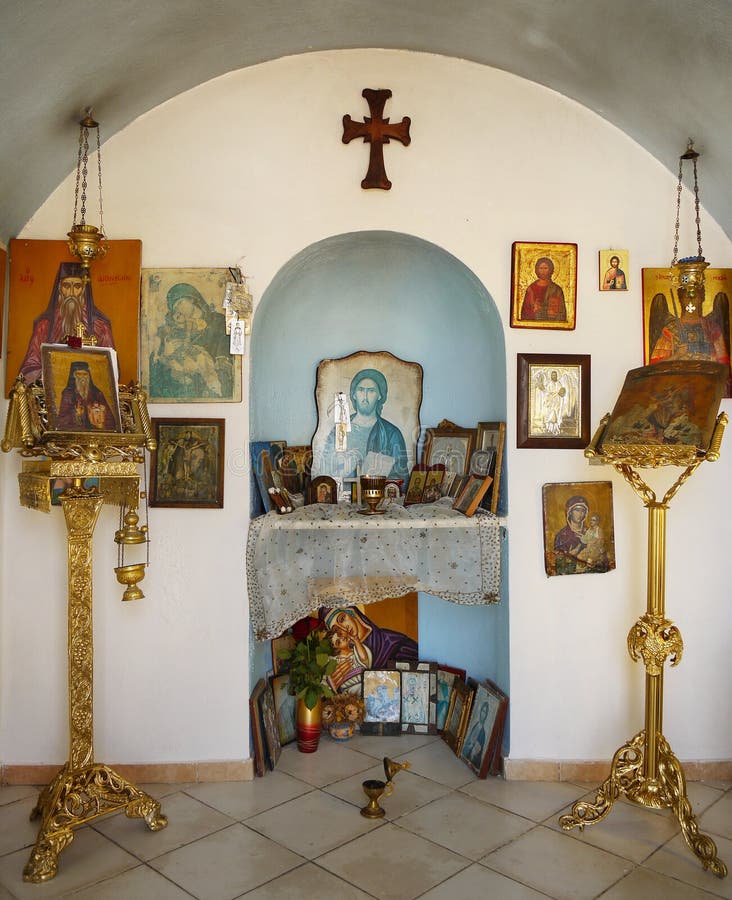 Interior Of Orthodox Chapel Stock Image - Image of icon, interior: 61298603