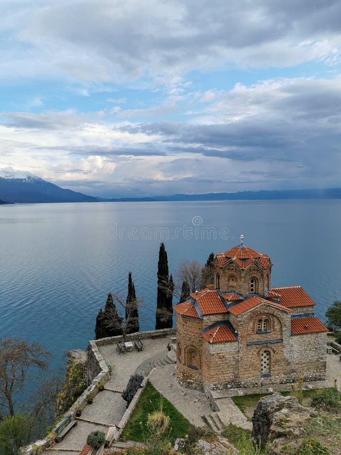 The Orthodox Church from 1400 Located on Lake Ohrid Stock Image - Image ...
