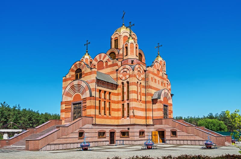 Orthodox Church Made of Red Brick Stock Image - Image of bricks, domes ...