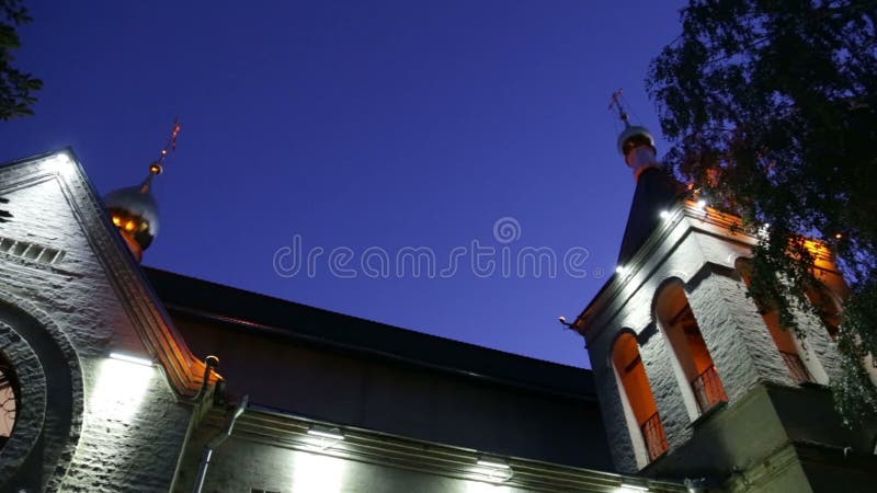 Orthodox Church in the Night Sky with Clouds. Illustration Stock ...