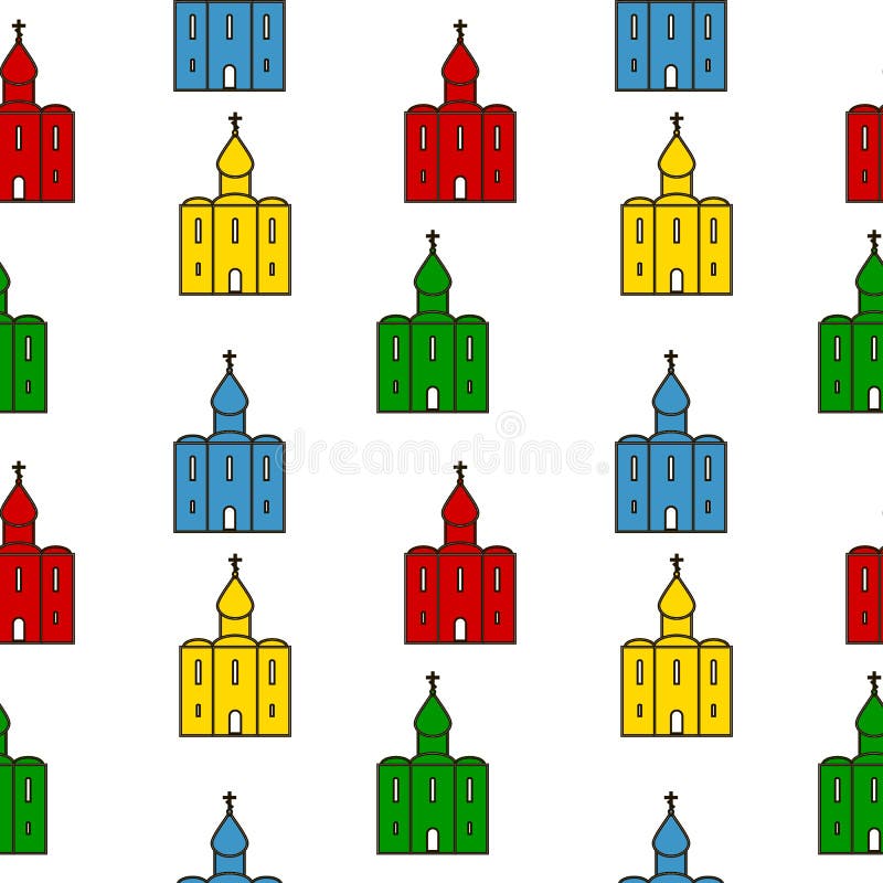 Orthodox Church Seamless Pattern. Stock Illustration - Illustration of ...
