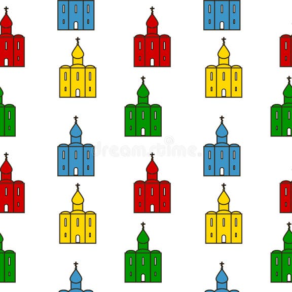 Orthodox Church Seamless Pattern. Stock Illustration - Illustration of ...
